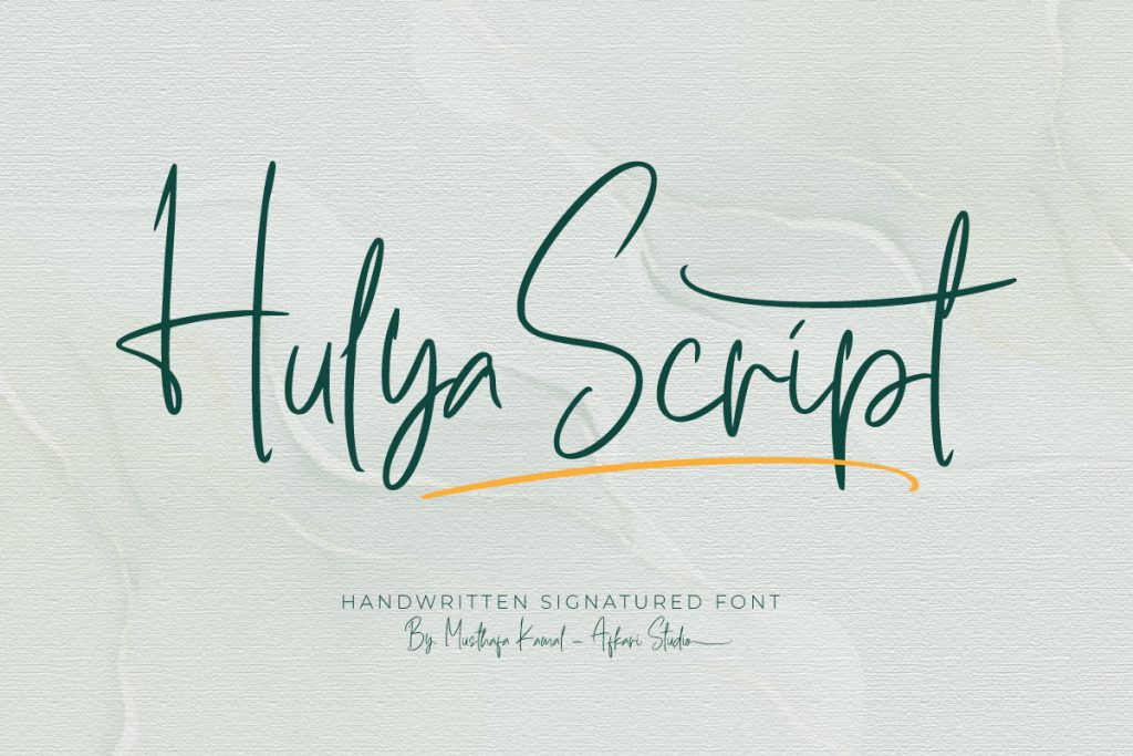 Hulya Script Handwritten Signature Font | Afkari Studio Professional ...