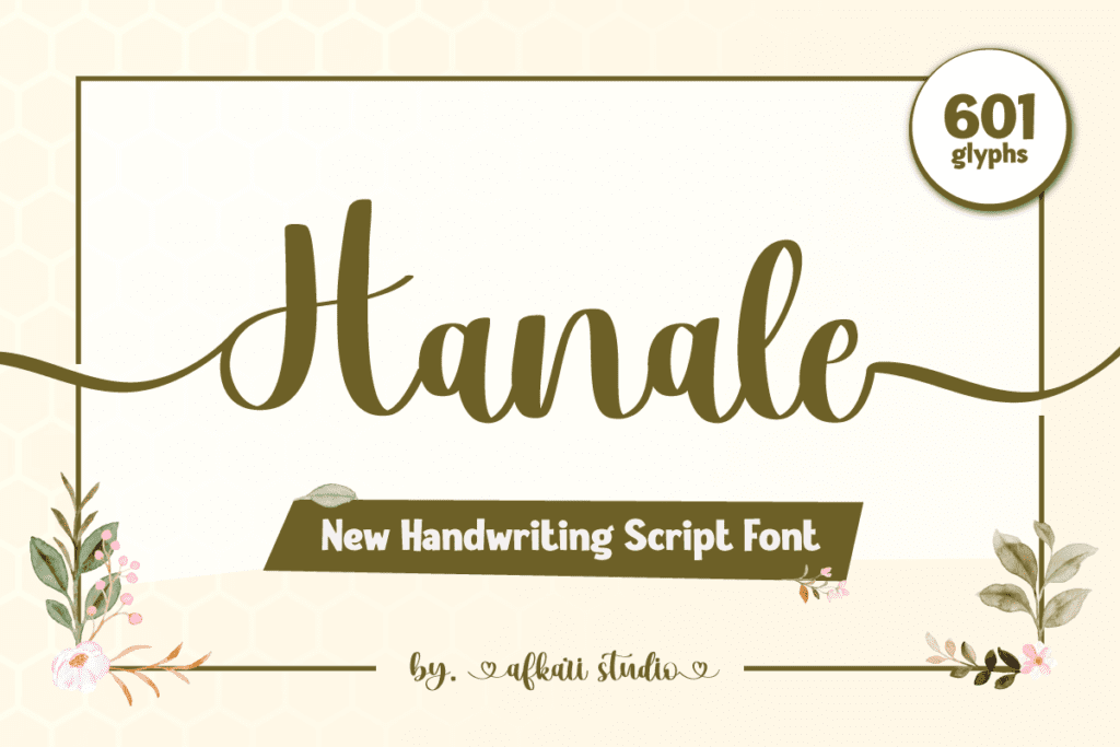 Hanale - Handwritten Script Font | Afkari Studio Professional Font Designer