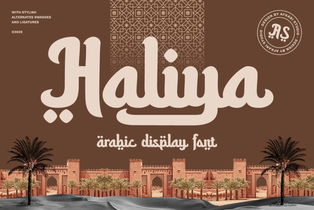 Haliya - Arabic Font Style Typeface | Afkari Studio Professional Font ...