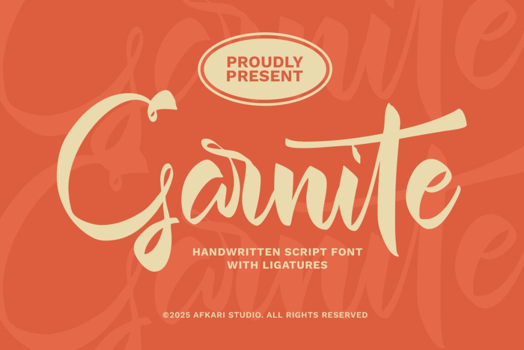 Garnite - Handwritten Script Font | Afkari Studio Professional Font ...