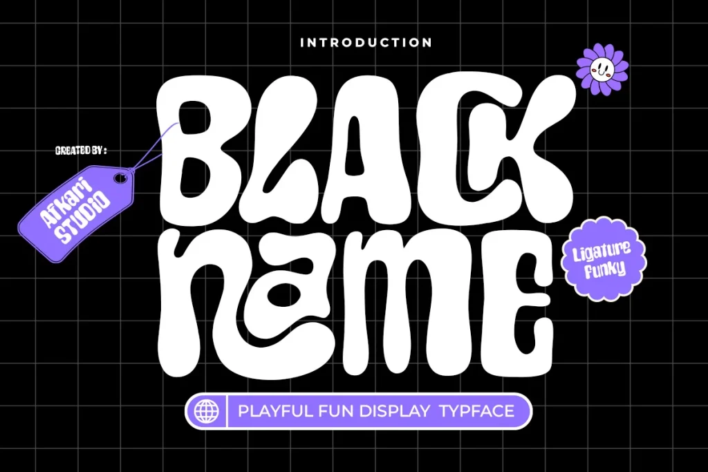 Black Name - Playful Fun Display Font | Afkari Studio Professional Font ...