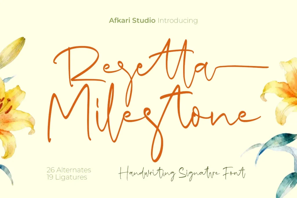 Resetta Milestone - Handwritten Signature Script Font | Afkari Studio ...